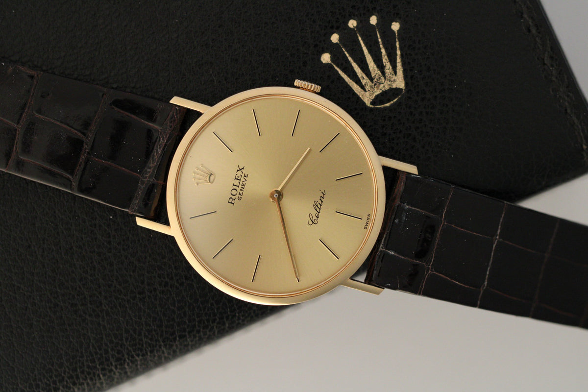 Vintage Rolex Cellini Ref. 5112-8 18k Gold c.1989 Full Set. – Waecce